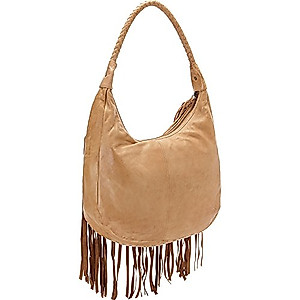 Scully Women's Fringe Hobo Bag Tan One Size