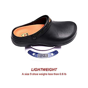 Disrun Non Slip Chef Shoes Oil Resistant Kitchen Work Shoes for Men (Numeric_10) Black