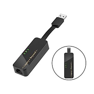SIIG Foldable USB 3.0 to Ethernet Adapter, 10/100/1000 Mbps Gigabit Ethernet LAN RJ45, Supports Windows 10/8/7, Mac OS X 10.16 to 10.6 - Black (LB-US0714-S1)