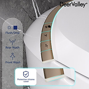 DeerValley Smart Toilet with Bidet Built In, Tankless Toilet with Auto Open & Close, Auto Flush, Heated Seat, Warm Water Sprayer & Dryer, Deodorization, and Remote Control, DV-1S0160-V3