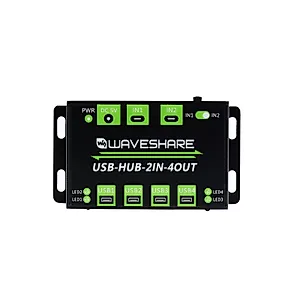 waveshare Industrial Grade USB HUB Extending 4X USB 2.0 Ports Switchable Dual Hosts Sharing USB Devices for Two Hosts Without Power Supply