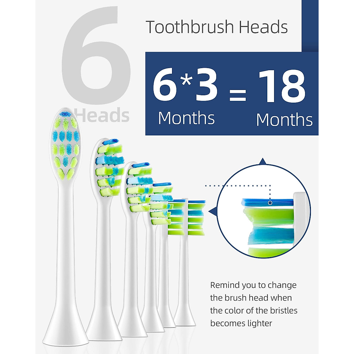 7AM2M Rechargeable Sonic Electric Toothbrush AM100 Package with 10 Brush Heads