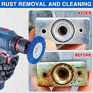 Nylon Filament Brush - 9 Pack Abrasive Filament Nylon Wire Bristle Drill Wheel and Cup Brush Set, Nylon Brush for Drill with 1/4 Inch Hex Shank for Removal of Rust Corrosion Paint - 80/100/ 240 Grit