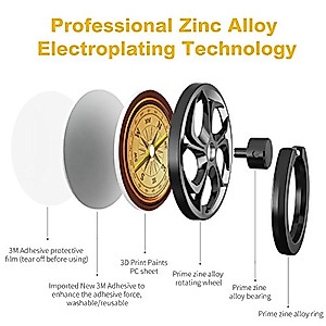 Anti-Anxiety Finger Ring Stand, ebulous 360° Rotation Spinner Mobile Cell Phone Ring Stand Holder with Grip Kickstand Universal [Washable/Reusable] for iPhone/iPad/Samsung Note/Tablets etc (Gold)…