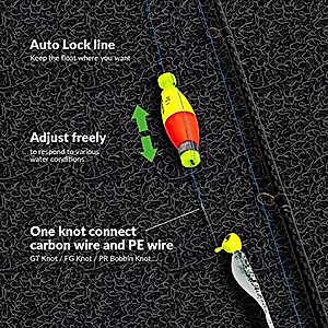 THKFISH Fishing Bobbers 5PCS EVA Foam Floats Red/Yellow Snap-On Spring Fishing Buoy Weighted Snag On Cigar Float for Crappie 3in