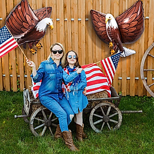 6 Pcs 3D Giant Eagle Foil Balloons 32 x 26 Inch, Inflatable Eagle Balloons for Kids Animal Big Bird Party Decorations Fourth of July Baby Shower Birthday Party Supplies