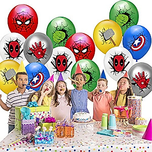 36 pcs Birthday Balloons For Superhero,Hero Theme Party Supplies Kid's Party Decorations.