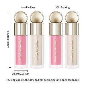 KYDA 2 Colors Liquid Blush and Highlighter, Natural Matte Face Blush High Glossy Liquid Illuminator, Silky Lightweight Blendable, Cool Pink & Champagne