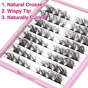 Lashes Clusters Wispy Natural Cluster Lashes 64pcs Individual Lashes Extensions 14-18MM Fluffy Cat Eye DIY Eyelash Extensions by Ruairie