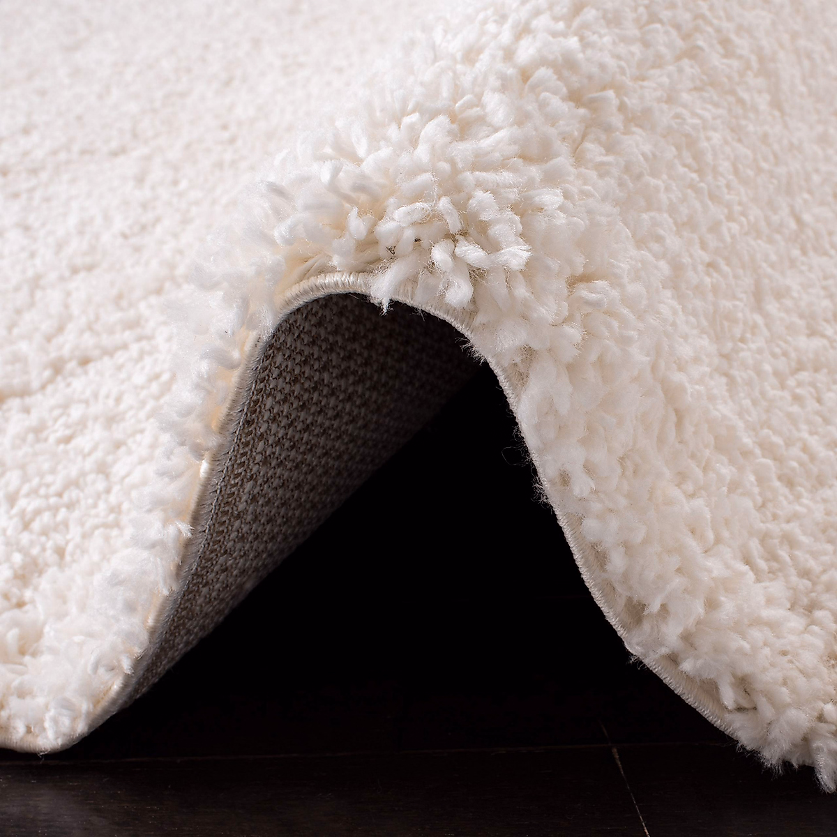 SAFAVIEH Fontana Shag Collection 6'7" x 9' Ivory FNT800A Solid Non-Shedding Living Room Bedroom Dining Room Entryway Plush 2-inch Thick Area Rug