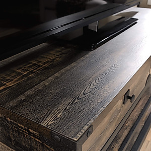 Sauder Steel River TV Stand, for TVs up to 52", Carbon Oak Finish