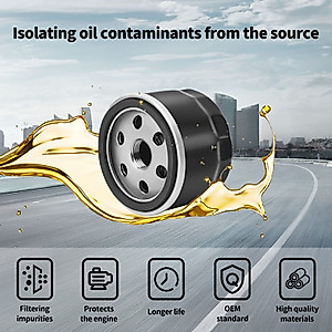 12-050-01-S 49065-7007 Oil Filter with Fuel Filter Lawn Mower 49065-0721 Compatiable with Kawasaki FR691V FS691V AM125424 LG 492932S 49065-7002 12 050 01 1205001 Lawn Mower Oil Filter (2 SET)