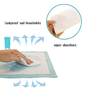 PINVNBY Disposable Rabbit Pee Pads,Puppy Toilet/Potty Training Pads, Super Absorbent Cats Cage Liners for Rabbits Chinchillas Guinea Pigs Hamsters Cat Small Animals(50 PCS Blue)