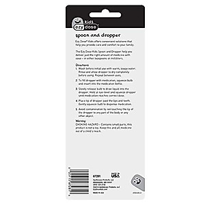 Ezy Dose Kids Oral Liquid Medicine Dropper and Spoon Kit, For Baby & Toddler, 5mL/1 TSP Capacity, Calibrated, Colors May Vary, 2 Piece Set, Made in the USA