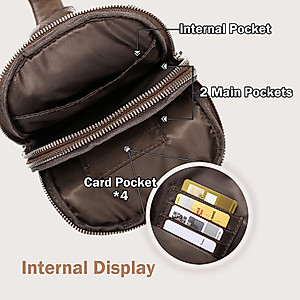 INICAT Small Sling Bag Fanny Packs Crossbody Bags with Coin Purse Gifts for Women Men （Large Version02-026 brown）