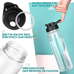 Mimorou 12 Pcs 24 OZ Water Bottles Bulk Reusable Plastic Sports Bottles Pack Portable Sports Water Cups for Adults School Teams Gym Hike Camping Cycling(Clear)