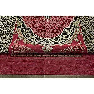 POLAT Muslim Prayer Rug - Prayer Mat Muslim for Men and Women - Perfect Ramadan Gifts - Kufi Hat - Special Turkish Design Portable Prayer Mat, Prayer Beads and Prayer Cap (ClaretRed)