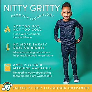 Lone Cone Kids Thermal Underwear Set, Super Comfy Girls & Boys Thermal Underwear Set With Fleece Lined Top And Bottom Matching Set In Fun Patterns For Toddlers And Kids, Medium, Camo