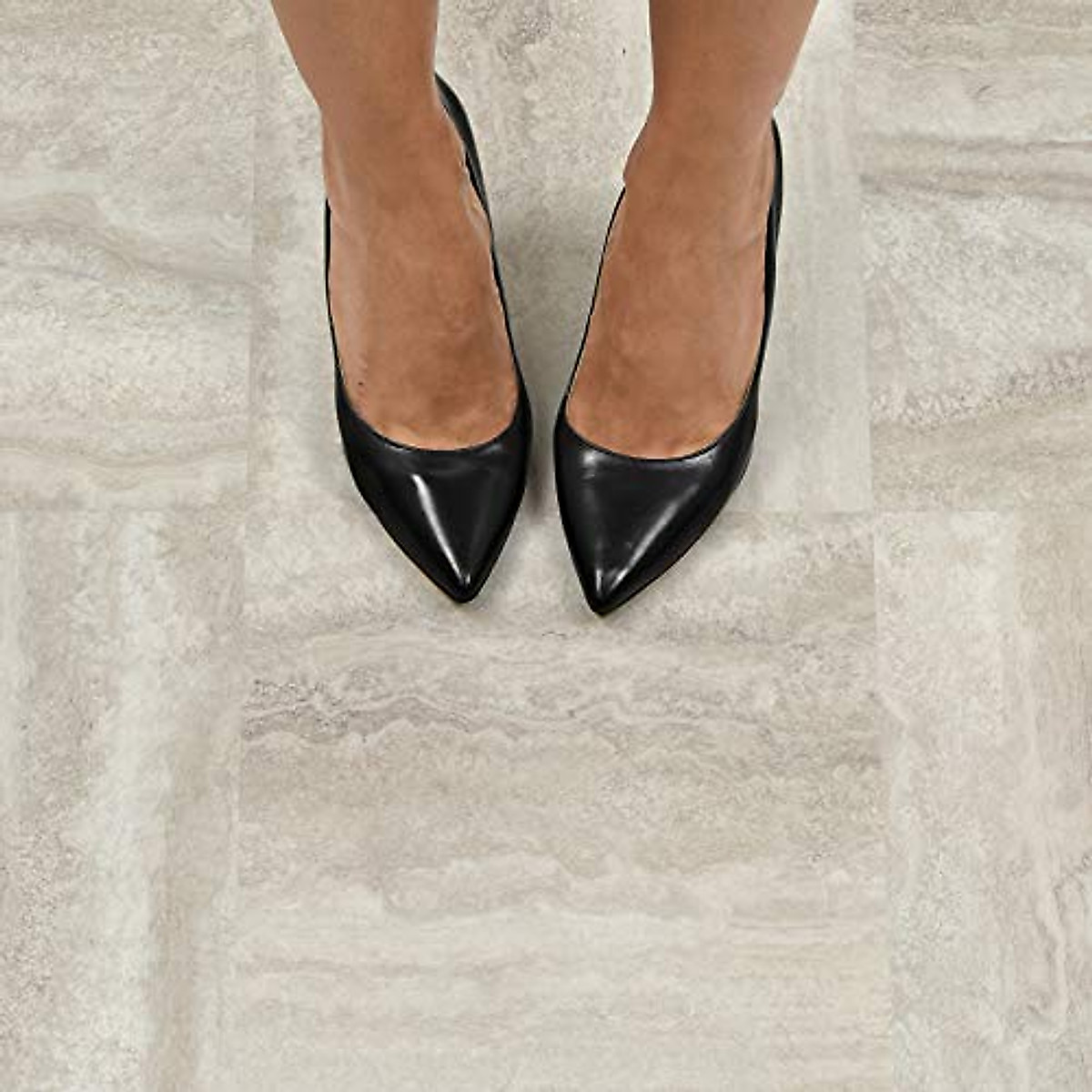 FloorPops FP3327 Platinum Peel & Stick Floor Tiles, Grey