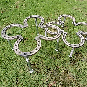 Nbguigdstr Dutch Oven Stand Made of Steel Horseshoes-Camp Dutch Oven Tripod-Cast Iron Dutch Oven Tool-Dutch Oven Holder-Outdoor Cooking Rack(10.2"X 10.2")