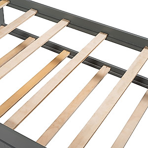 P PURLOVE Twin Over Twin Bunk Bed with Twin Size Trundle,Wood Bunk Bed Twin Size with Staircase,Kids Bunk Bed with Storage Drawers for Boys Girls Teens