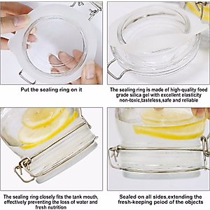 SFIELCAPA 6pcs 4.5 Inch Silicone Replacement Gaskets for Jars Rubber Seals for 4.2-4.3 Inch Mouth Glass Jars (White)