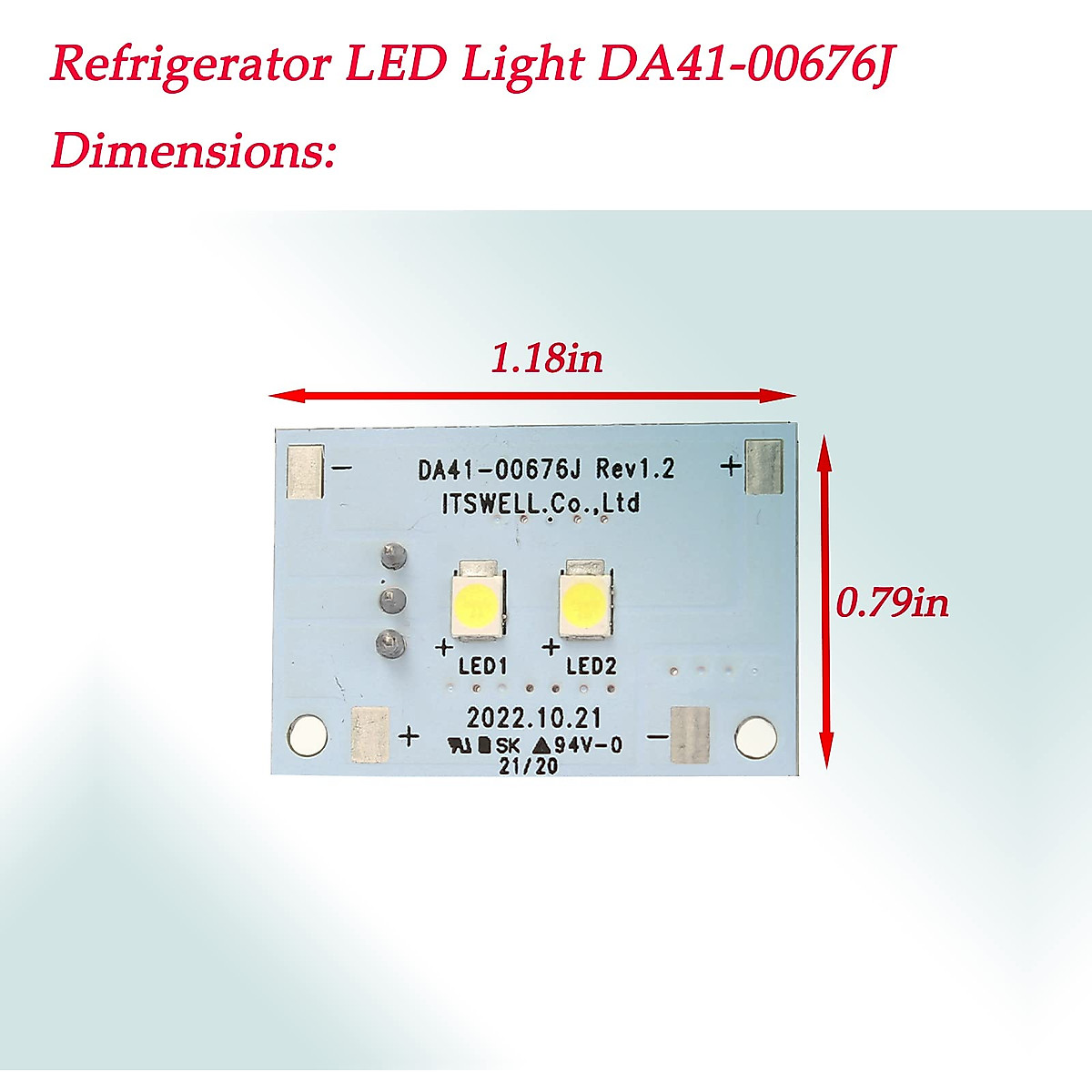 Refrigerator LED Light DA41-00676J Fit for Samsung Refrigerator Freezer LED Lamp Assembly Replace AP6000168 PS11732779