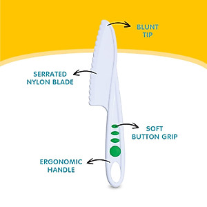 Curious Chef 3-Piece Nylon Knife Set, Real Cooking Tools Made To Fit Kids’ Hands; Great Gift For Birthdays, Holidays And Other Special Occasions