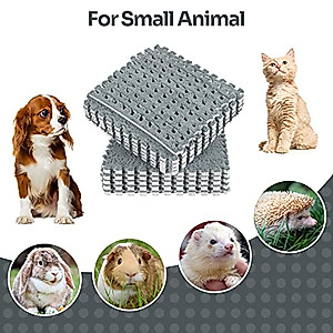 Oiibo 10PCS Guinea Pig Cage Liners Bed Mats 12"x12" with Borders, Small Animals Hedgehog Fleece Pee Pads Washable and Reusable for Pet Rabbit Dog Cat Playing or Sleeping Bedding Mat (Grey) (Grey)