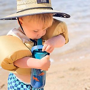 Zak Designs Harmony Kid Water Bottle for Travel or At Home, 14oz Recycled Stainless Steel is Leak-Proof When Closed and Vacuum Insulated (Animal)