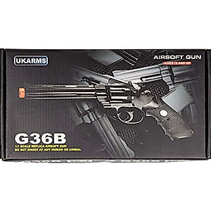 Airsoft 357 Magnum Revolver Full Size Spring Pistol Hand Gun w/Shells 6mm BB