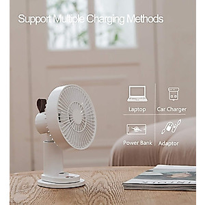 Portable Rechargeable Clip on Fan with Remote, Camping Fan Auto Oscillating Quiet USB Desk Fan 6 Inch Battery Operated Personal Fan Strong Airflow Ideal for Golf Cart Gym Camping Travel Home Office