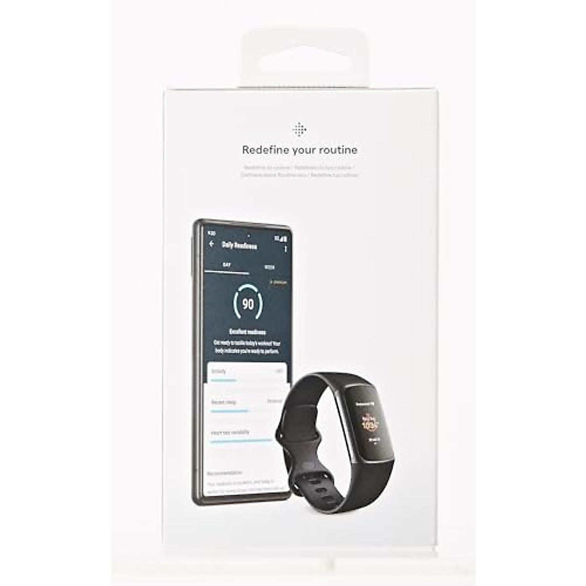Fitbit Charge 5 Advanced Health & Fitness Tracker with Built-in GPS, Stress Management Tools, Sleep Tracking, 24/7 Heart Rate and More, Black/Graphite, One Size (S &L Bands Included)