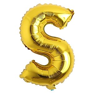 32 inch Letter Balloons Gold Alphabet Number Balloons Foil Mylar Party Wedding Bachelorette Birthday Bridal Shower Graduation Anniversary Celebration Decoration (32 inch S Gold)