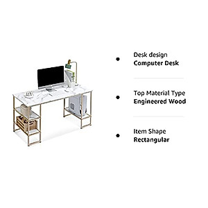 ivinta Computer Desk with Shelves White Desk Office Desk with CPU Stand Vanity Desk with Storage Modern Gaming Desk Study Writing Laptop Table