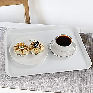 DynkoNA Fast Food Trays, Plastic Serving Tray, White, Set of 6