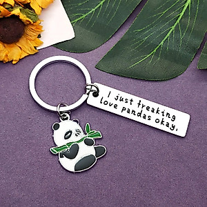 Vadaka Funny Panda Charm Keychain Panda Lovers Jewelry Gifts Animal Lovers Gift Panda Keyring for Friends Girls Christmas Graduation Birthday Gift for Panda Lovers