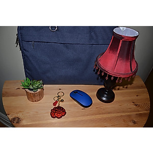 Popfizzy Rhinestone Red Rose Keychain for Women, Flower Keychain Accessories, Rose Backpack Keychain, Bling Gifts for Women