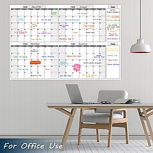 Large Dry Erase Calendar for Wall - Undated 4 Months Wall Calendar, Dry Erase Calendar, 52" x 36", Yearly Wall Calendar Dry Erase for Office, Home