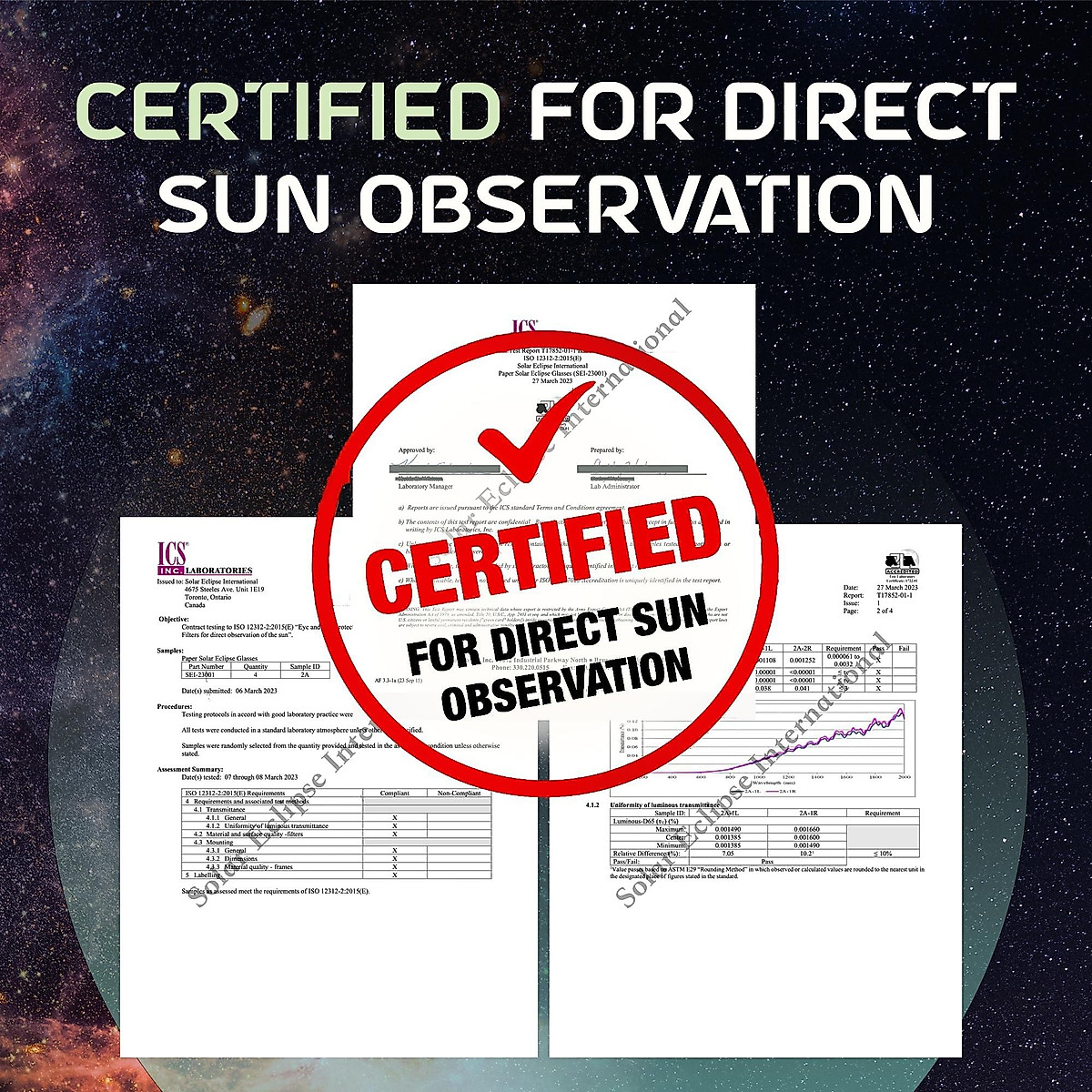 Solar Eclipse Glasses AAS Approved 2024 - [6 Pack] Trusted for Direct Solar Eclipse Viewing - ISO 12312-2 & CE Certified