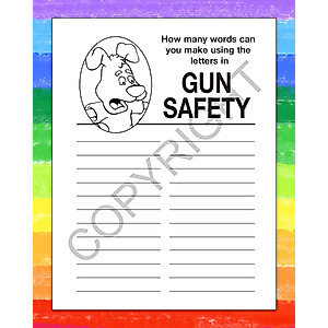 ZOCO - Gun Safety - Educational Coloring Books (25 Bulk Pack, With Crayons) - Don't Play with Guns - Firearms Safety - Police Handout - Games, Puzzles, Activities for Kids