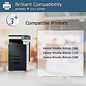 Leize Compatible TN216 Toner Cartridge use for Konica Minolta Bizhub C360 C220 C280 Printer Which Replacement for Bizhub TN-216 TN-319 Ink Black 29,000 & Color 26,000 Pages [KCMY-4PACK]