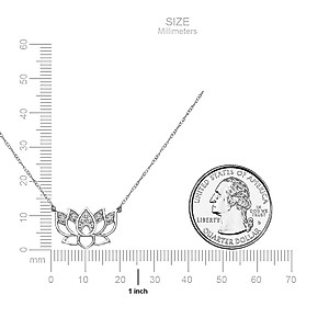 Keepsake Diamond Lotus Flower Necklace in 925 Sterling Silver, 1/10ct (I-J Color, I3 Clarity), 17 inch