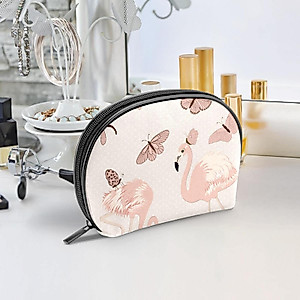 TBOUOBT Cosmetic Travel Bags, Makeup Case, Makeup Bag for Toiletries, Flamingo Butterfly Vintage Animal