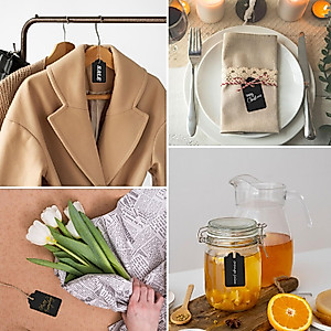 125pcs Black Paper Gift Tags with Free 200 Root Natural Jute Twine