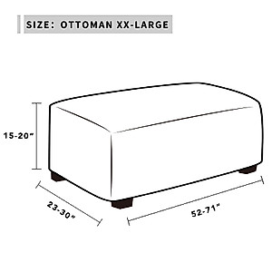 Easy-Going Stretch Ottoman Cover Folding Storage Stool Furniture Protector Soft Rectangle Slipcover with Elastic Bottom (Ottoman XX-Large, Peacock Blue)