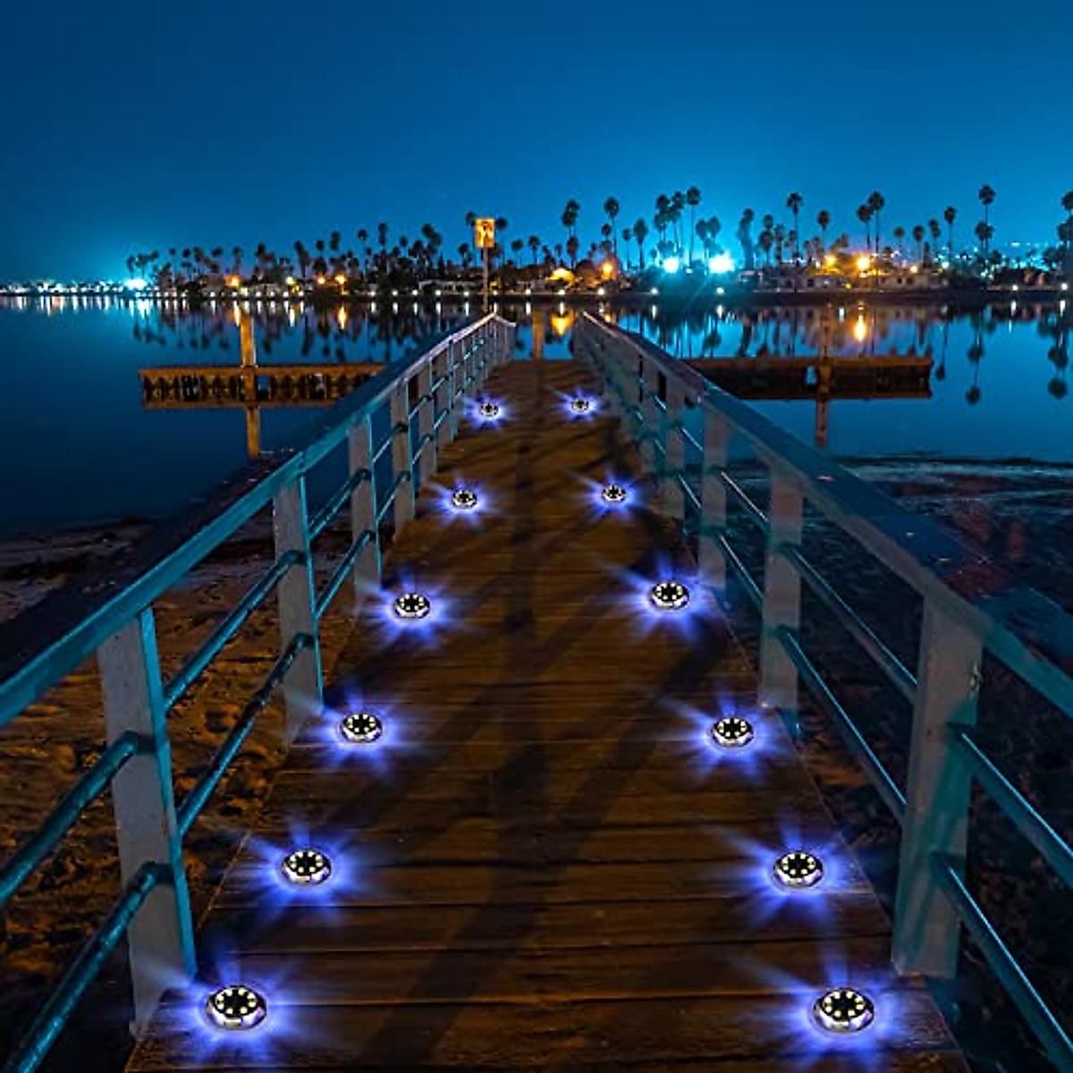 8 Pack Solar Driveway Lights Dock Lights LED Wireless IP67 Waterproof Outdoor Warning Step Lights Marker Lights for Driveway Sidewalk Steps Garden Pathway Yard