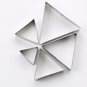 SK Triangle Shape Cookie Cutter Set, Stainless Steel, 5-Piece, Small(2.7in)