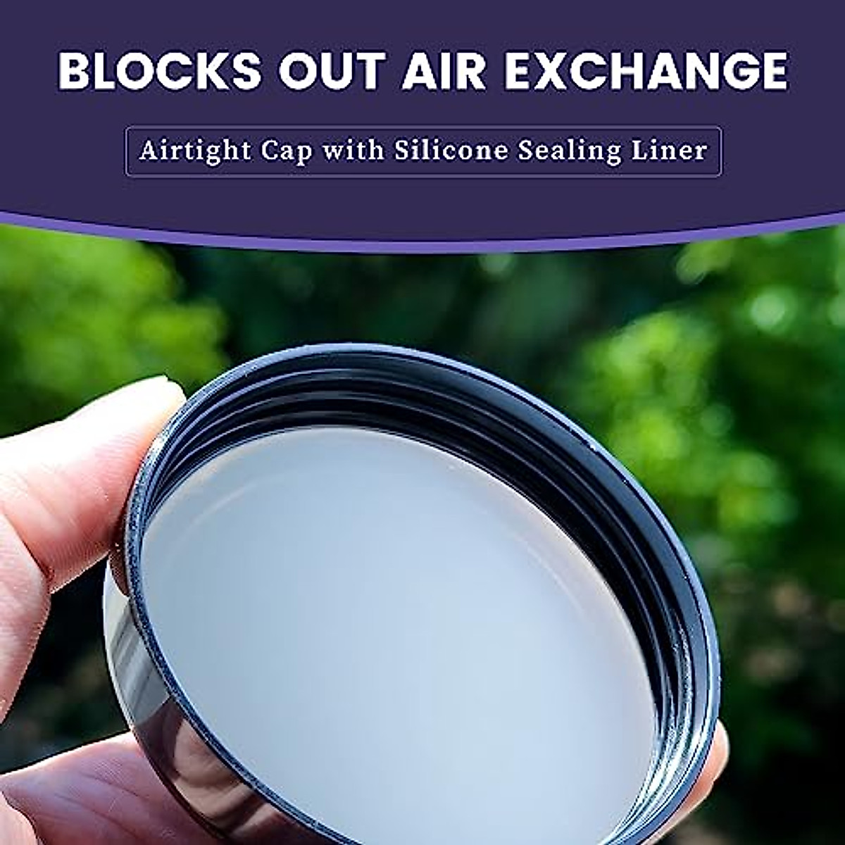 AFOKAR Airtight Storage Container 1 Oz (500mL), Air Tight Storage Container with Lid and Silicone Sealing Liner - Keep Goods Fresh for Months, Airtight Jar with UV Protection