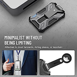 Minimalist Wallet for Men - Slim Aluminum Metal Wallet with Money Clip, ID Badge Holder, RFID Blocking Credit Card Holder, Hold Up to 15 Cards - Front Pocket Carbon Fiber Smart Wallet, Gift for Men…